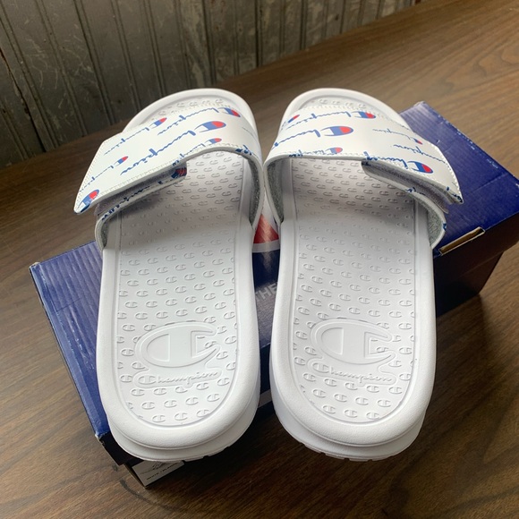 Champion | Shoes | New Mens Champion Athletic Slide White Logo | Poshmark